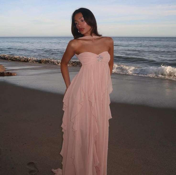 Collins | Ruffle Strapless Maxi Dress – Lucia Vero