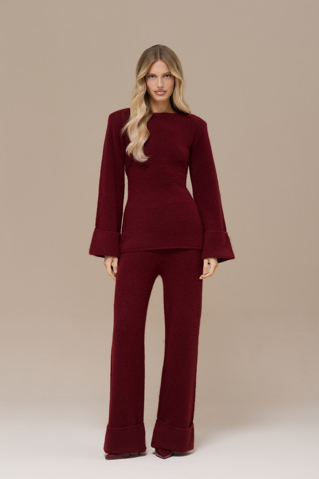 Elena | Wide Leg Knit Trouser – Lucia Vero