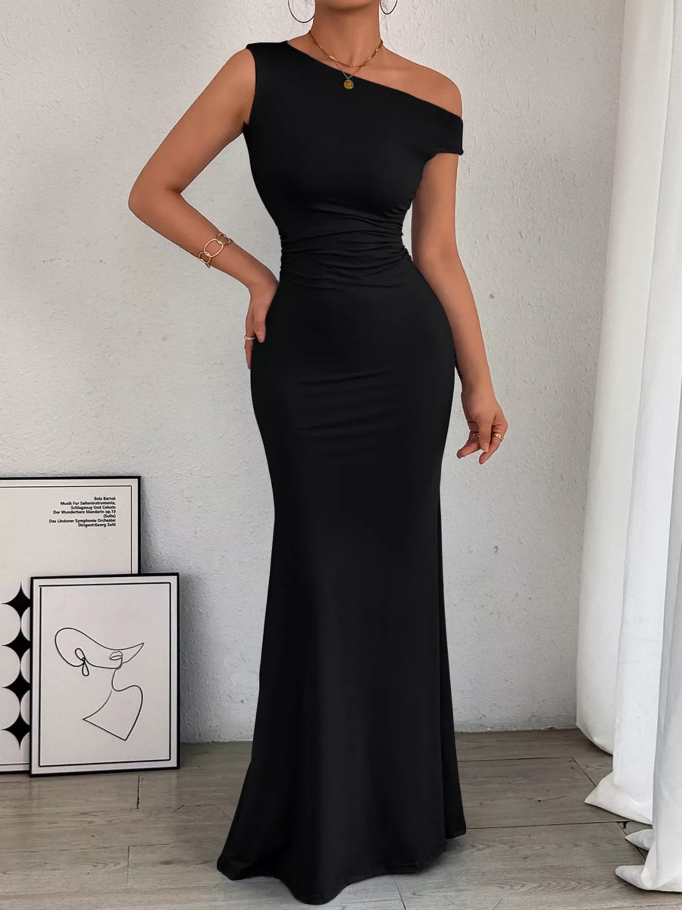 Grace | Ruched Maxi Dress – Lucia Vero